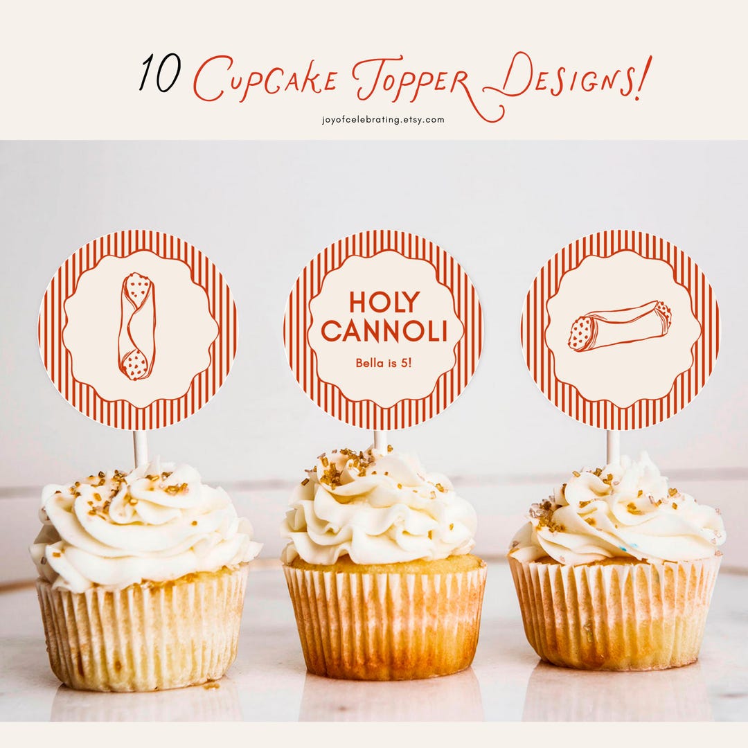Bella | Italian Art Cupcake Toppers Template, Hand Drawn Italian Themed ...