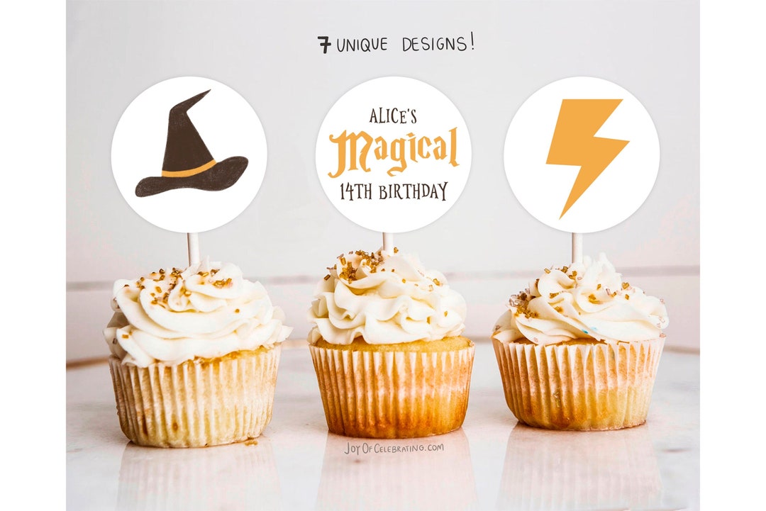 Wizard World | 7 Different Designs for Retro Editable Cupcake Cake ...
