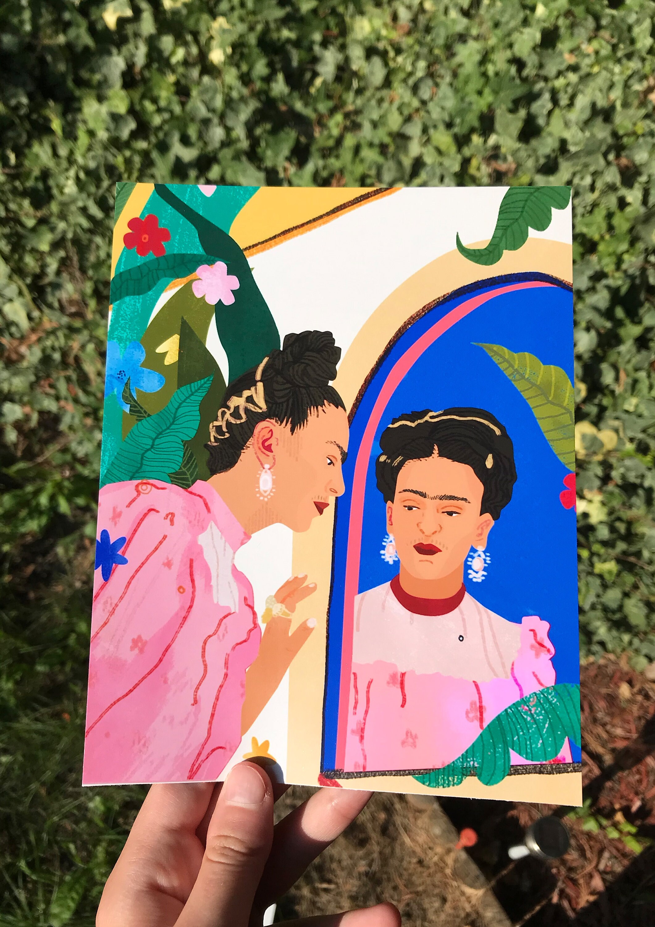 Frida Kahlo A5 Digital Art Print Flower Portrait Illustration - Etsy