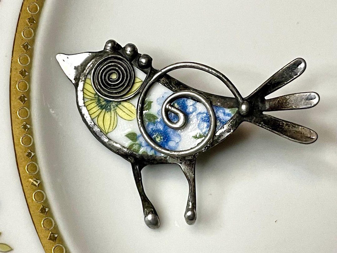 Bluebird Brooch – Porcelain Jewelry, Ukrainian Colors, Symbol of Hope ...