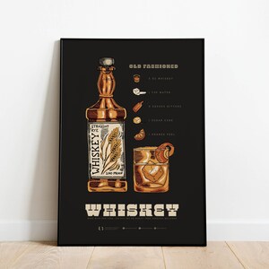 Whiskey Print | Whiskey Sign | Cocktail Print | Bar Cart Art | Whiskey ...
