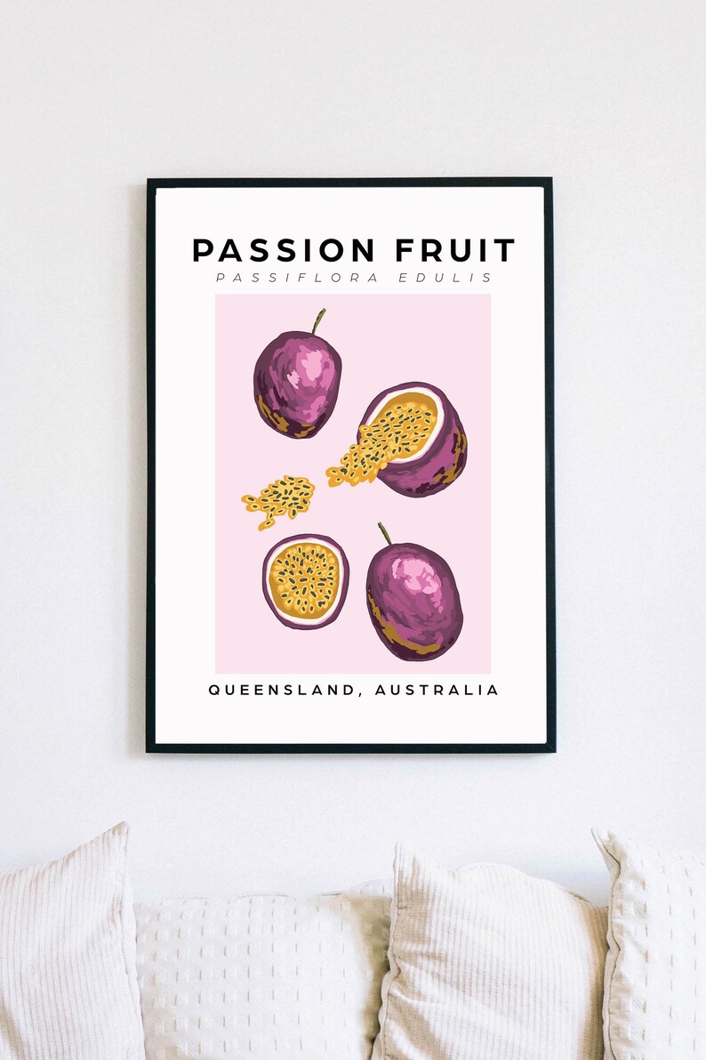 Passion Fruit Print | Botanical Print | Fruit Market Poster | Australia ...