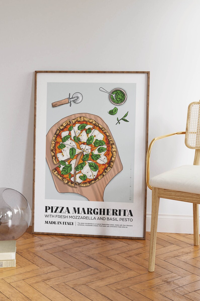 Pizza Poster Italian Food Art Pizza Lover Gift Italian - Etsy