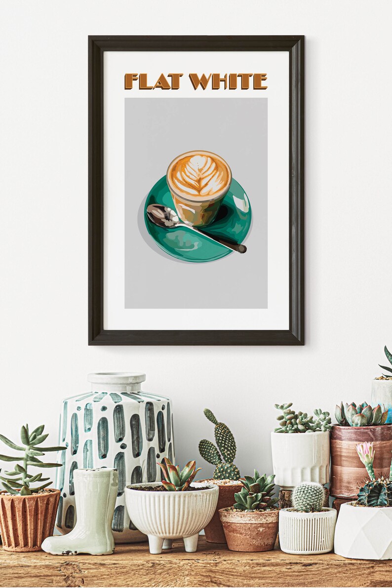Flat White Poster | Coffee Poster | Coffee Art Print | Italian Coffee ...