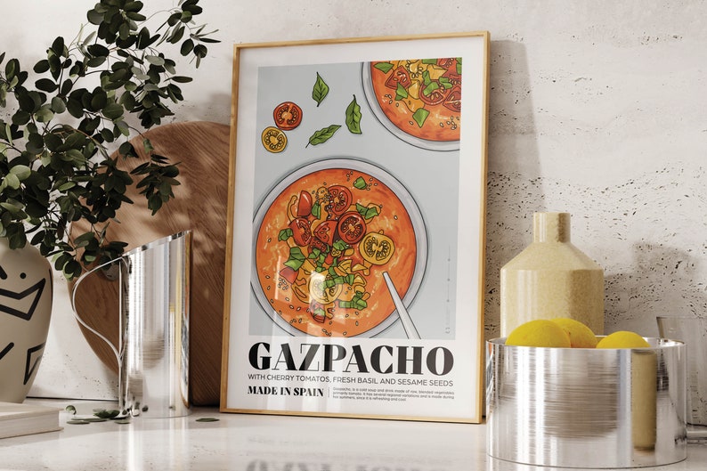 Gazpacho Poster | Tomato Soup Poster | Gazpacho Print | French Food ...