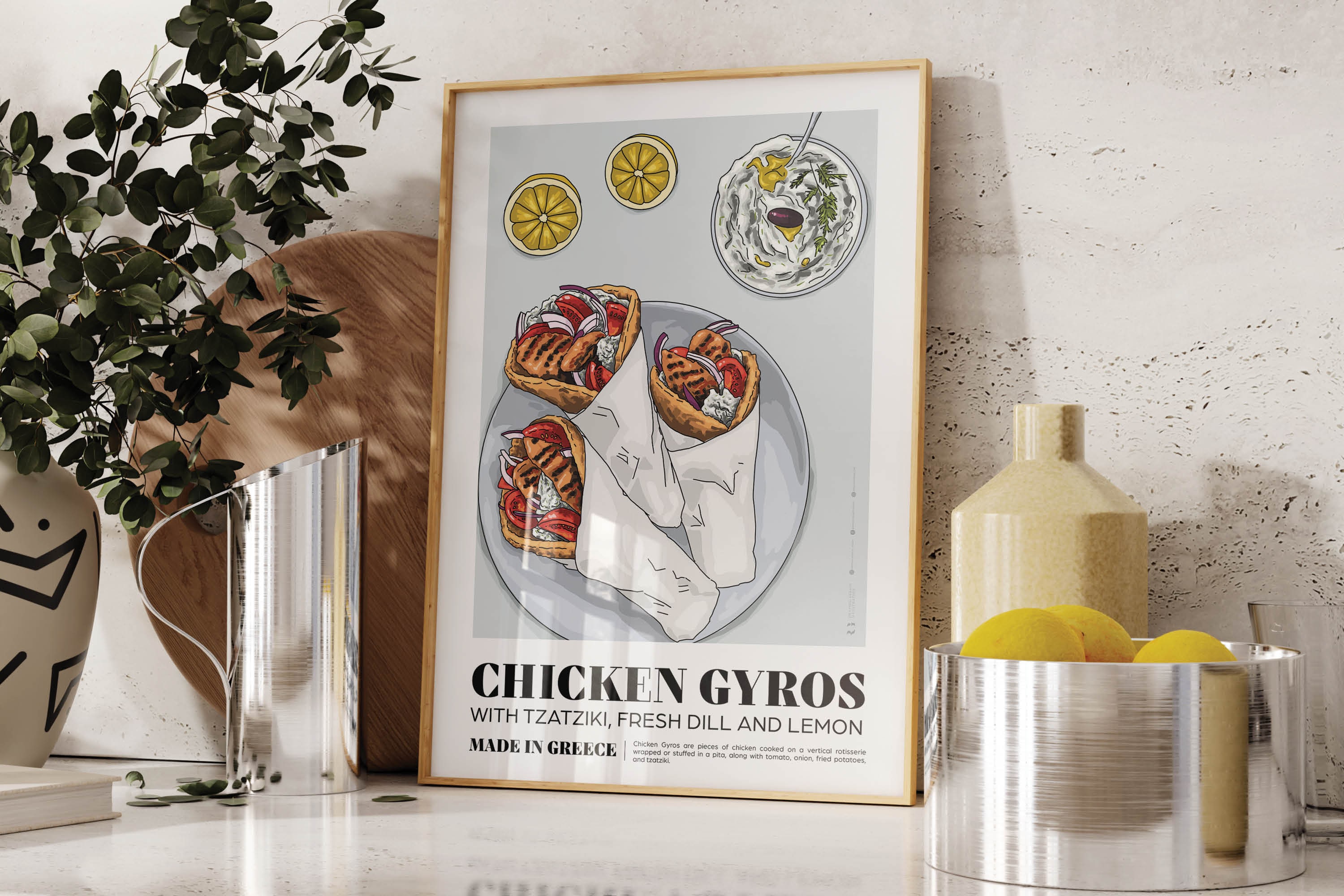 Greek Food Poster | Gyro Poster | Greek Poster | Gyro Print | Greece ...