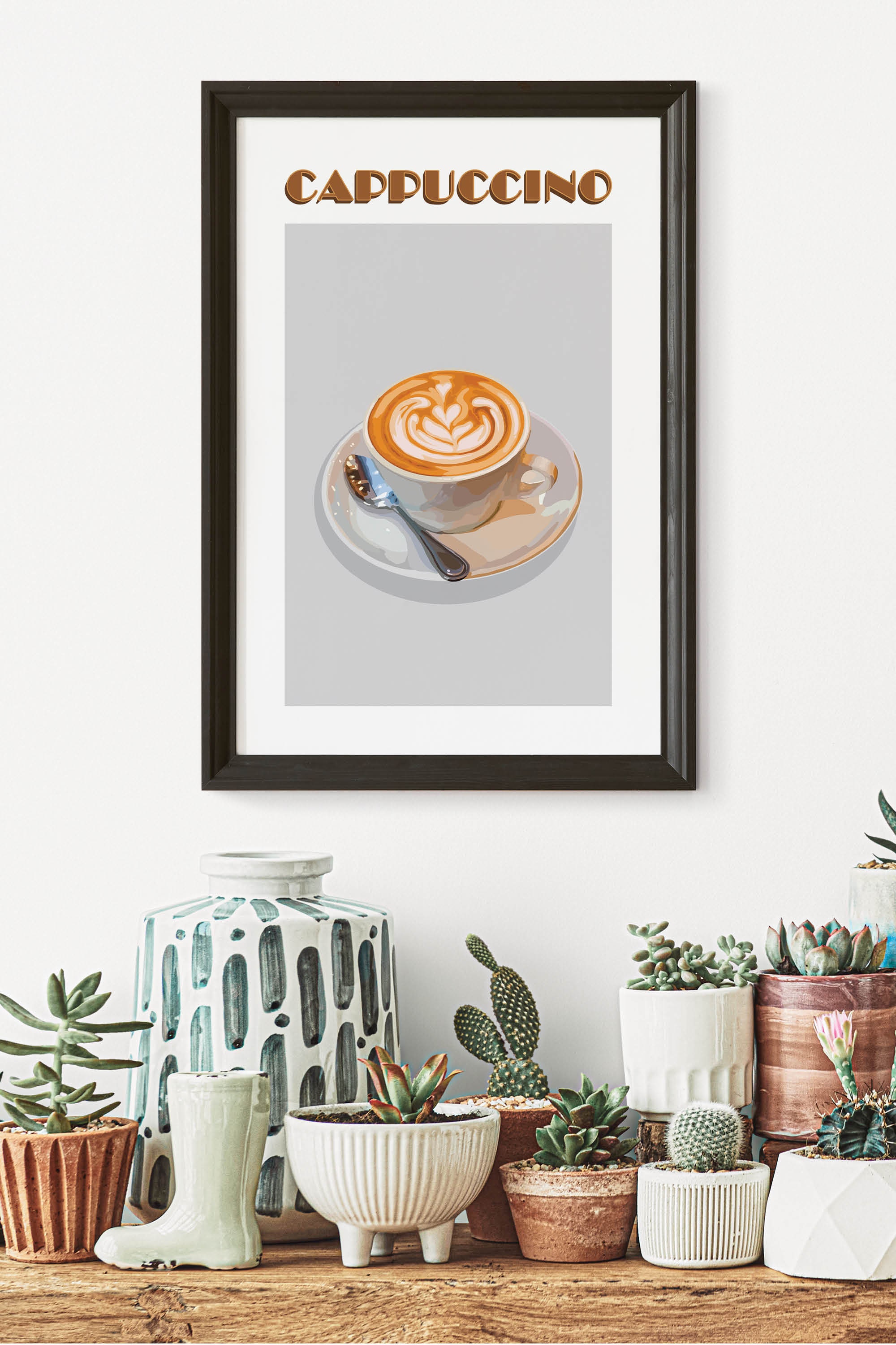 Cappuccino Print | Cappuccino Poster | Minimal Coffee Print | Coffee ...