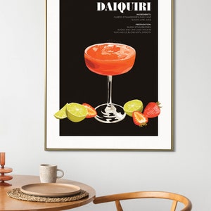 Daiquiri Cocktail Poster | Strawberry Daiquiri | Cocktail Poster ...