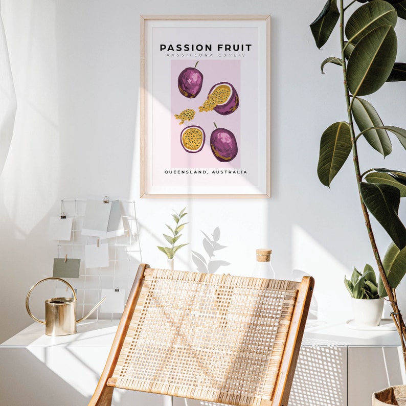 Passion Fruit Print | Botanical Print | Fruit Market Poster | Australia ...