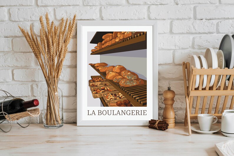 Bakery Print Bakery Art French Bakery Cafe Poster Cafe Kitchen Decor ...