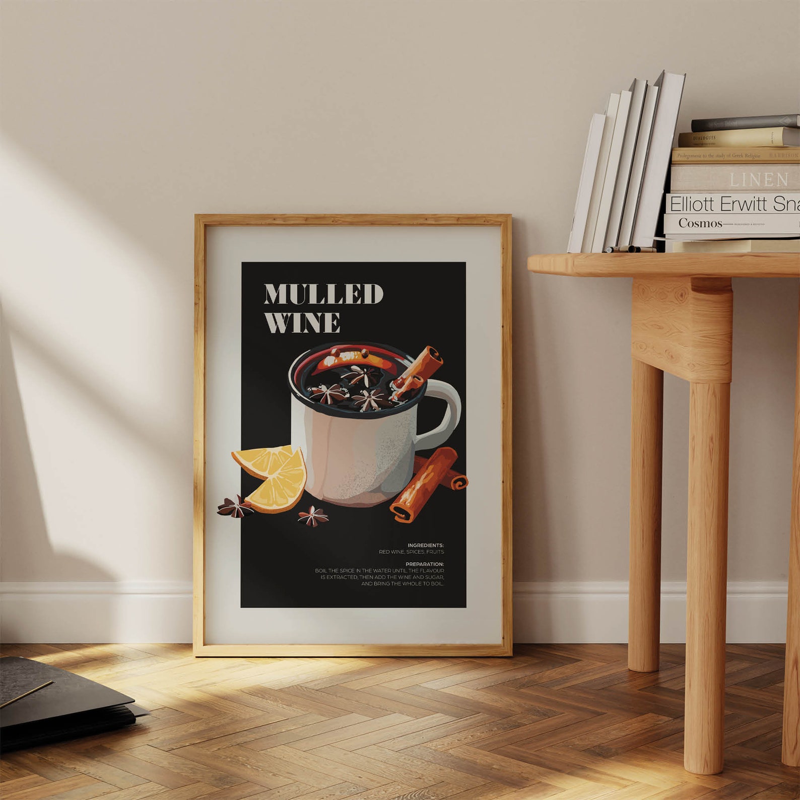 Mulled Wine Poster Cocktail Poster Cocktail Print Wine Cocktail Poster ...