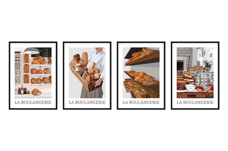 Bakery Print | Bakery Art | French Bakery | Cafe Poster | Cafe Kitchen ...