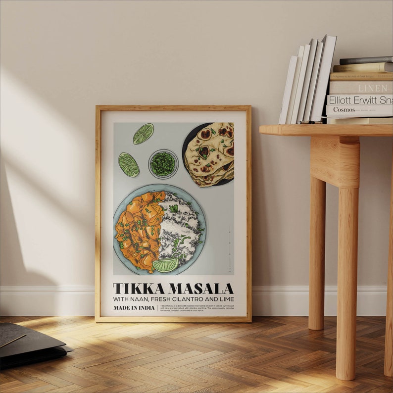 Tikka Masala Poster | Indian Food Poster | Food Illustration Poster ...