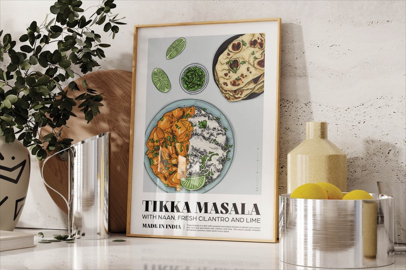 Tikka Masala Poster Indian Food Poster Food Illustration - Etsy