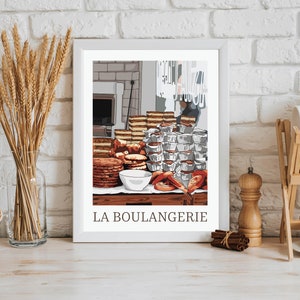 Bakery Print Bakery Art French Bakery Cafe Poster Cafe Kitchen Decor ...