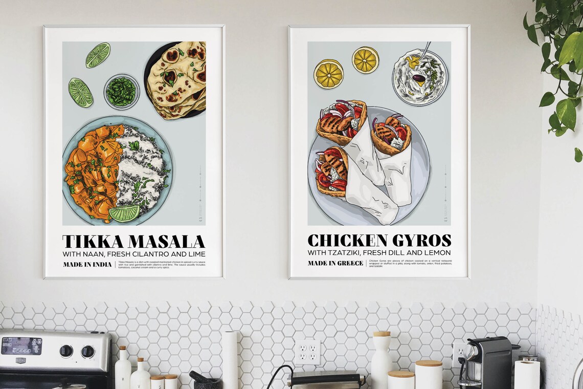 Greek Food Poster | Gyro Poster | Greek Poster | Gyro Print | Greece ...
