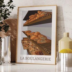 Bakery Print Bakery Art French Bakery Cafe Poster Cafe Kitchen Decor ...