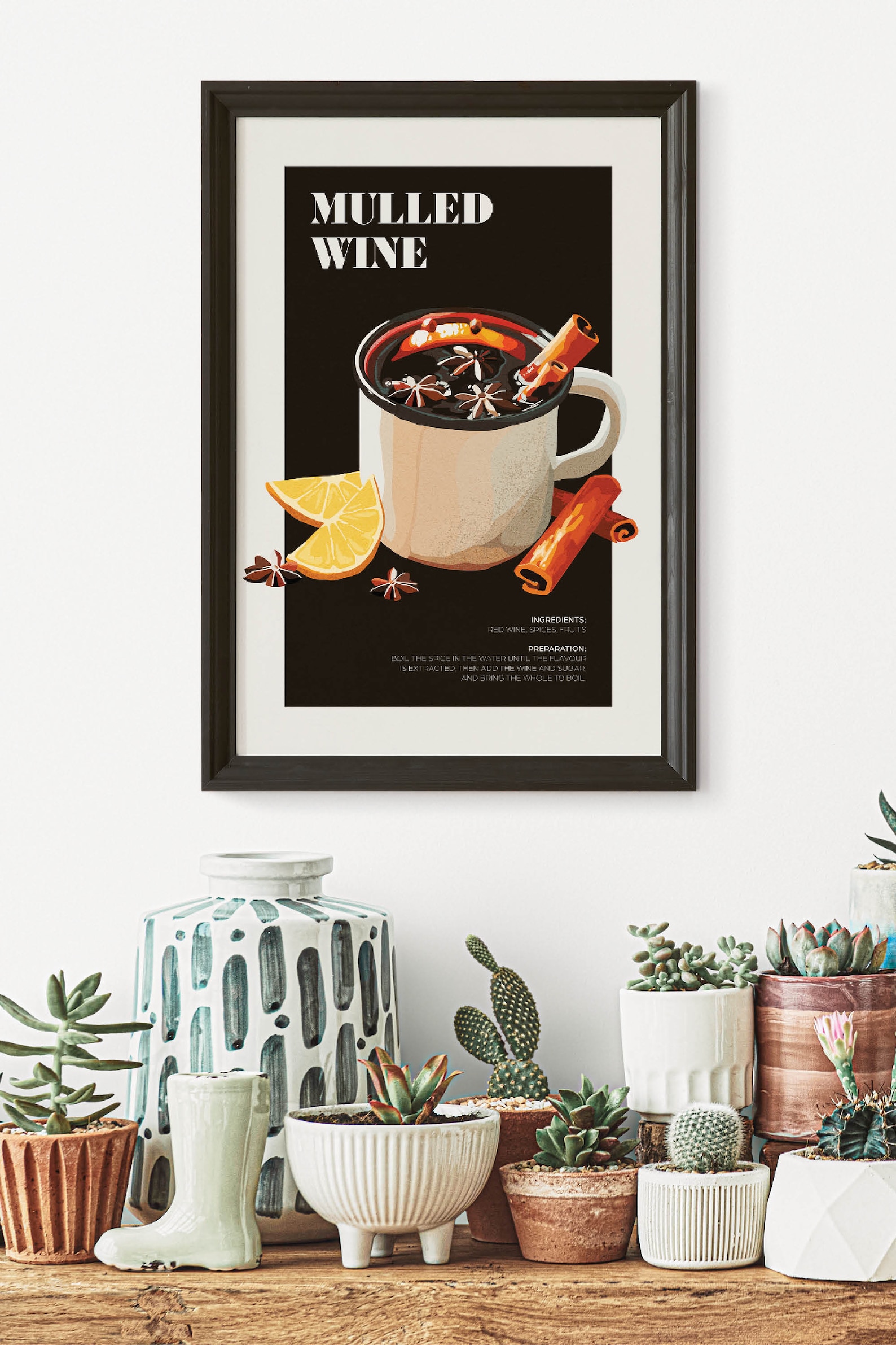 Mulled Wine Poster Cocktail Poster Cocktail Print Wine - Etsy