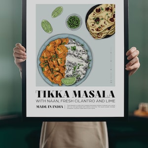 Tikka Masala Poster | Indian Food Poster | Food Illustration Poster ...