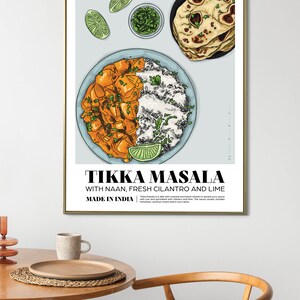 Tikka Masala Poster | Indian Food Poster | Food Illustration Poster ...