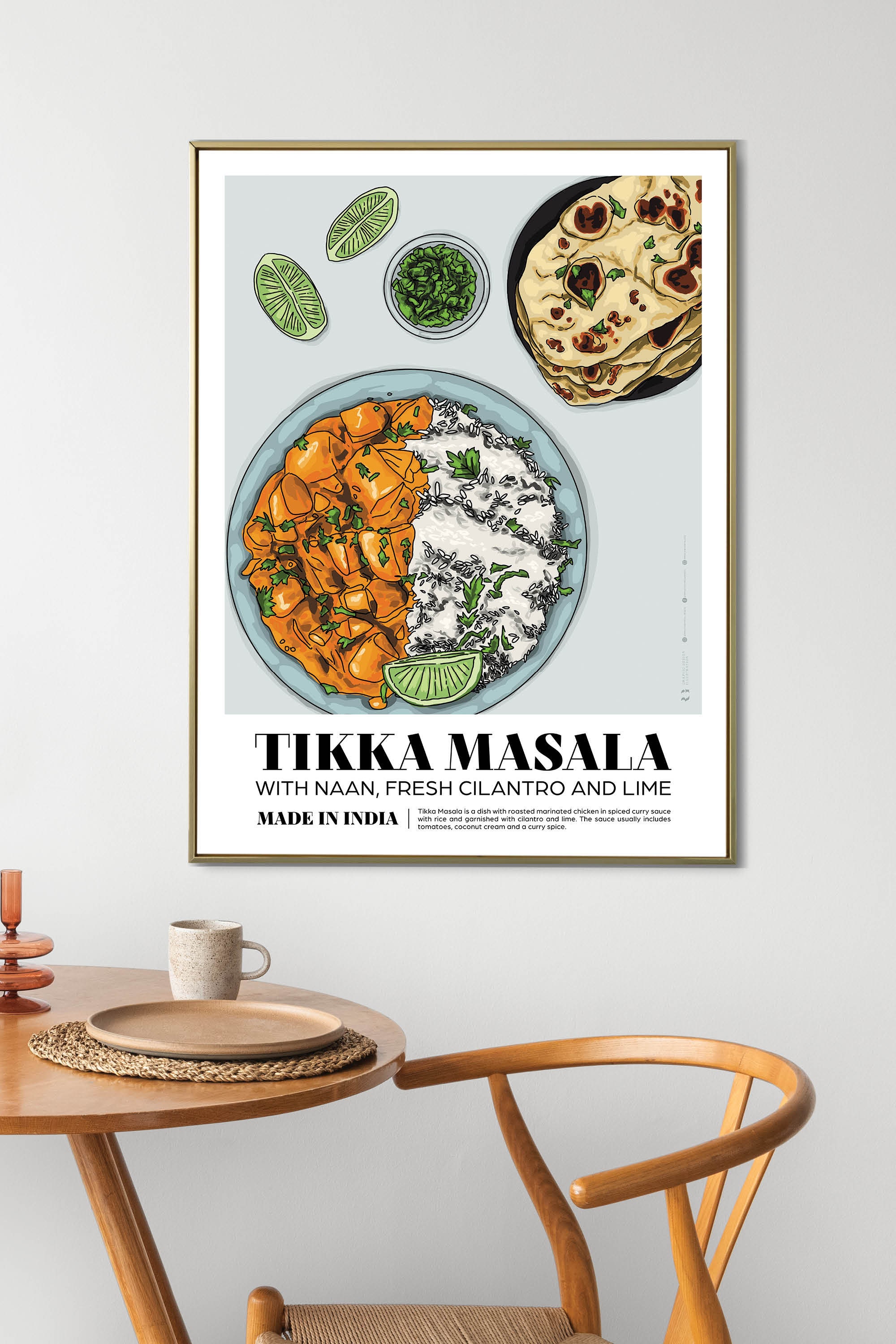 Tikka Masala Poster | Indian Food Poster | Food Illustration Poster ...