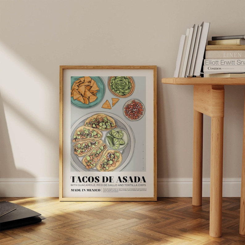 Taco Print | Tacos Poster | Taco Art Print | Tacos De Asada | Tacos ...