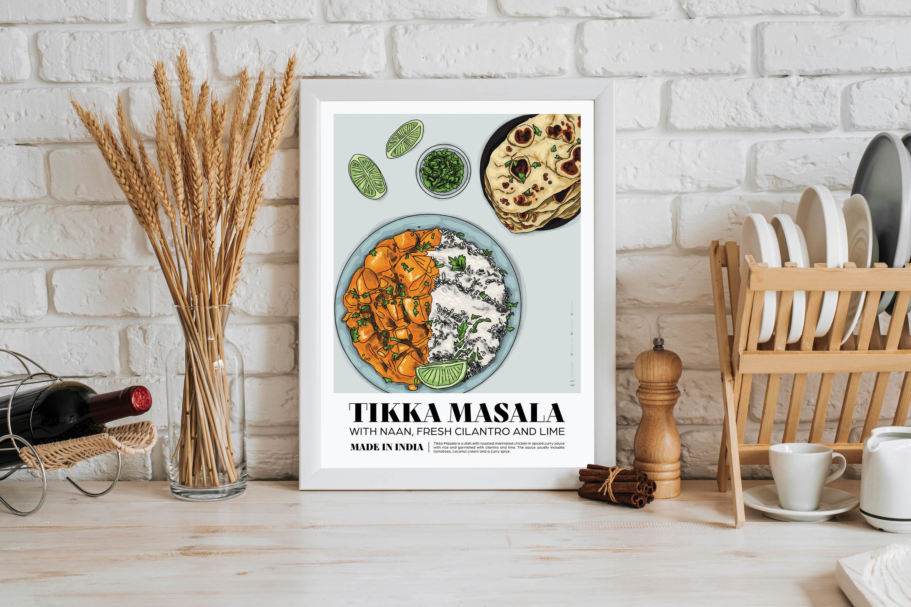 Tikka Masala Poster | Indian Food Poster | Food Illustration Poster ...