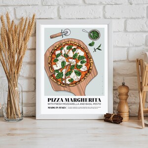 Pizza Poster | Italian Food Art | Pizza Lover Gift | Italian Pizza ...