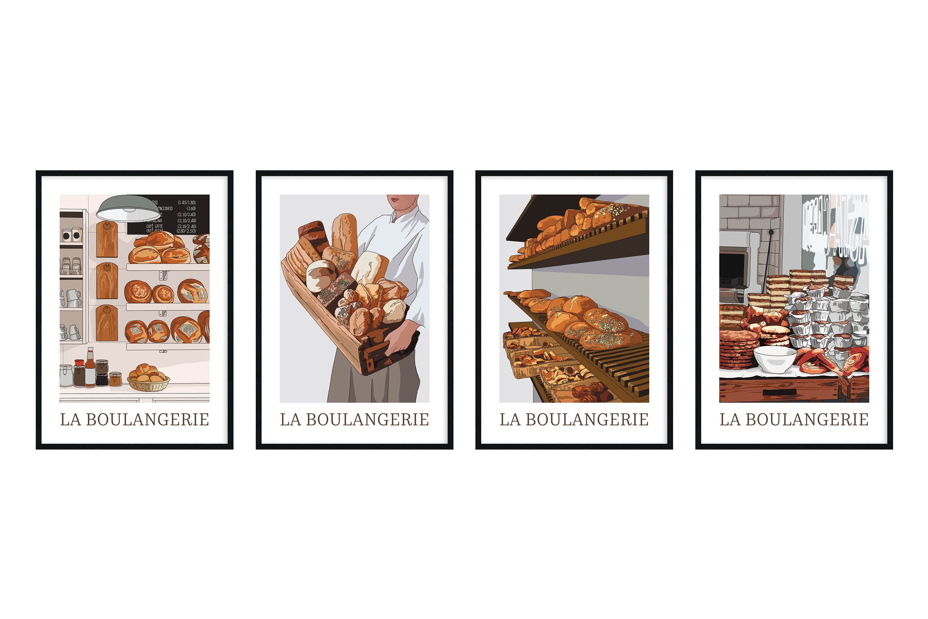 Bakery Print Bakery Art French Bakery Cafe Poster Cafe Kitchen Decor ...