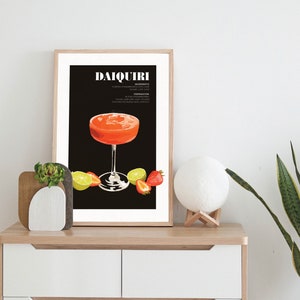 Daiquiri Cocktail Poster | Strawberry Daiquiri | Cocktail Poster ...