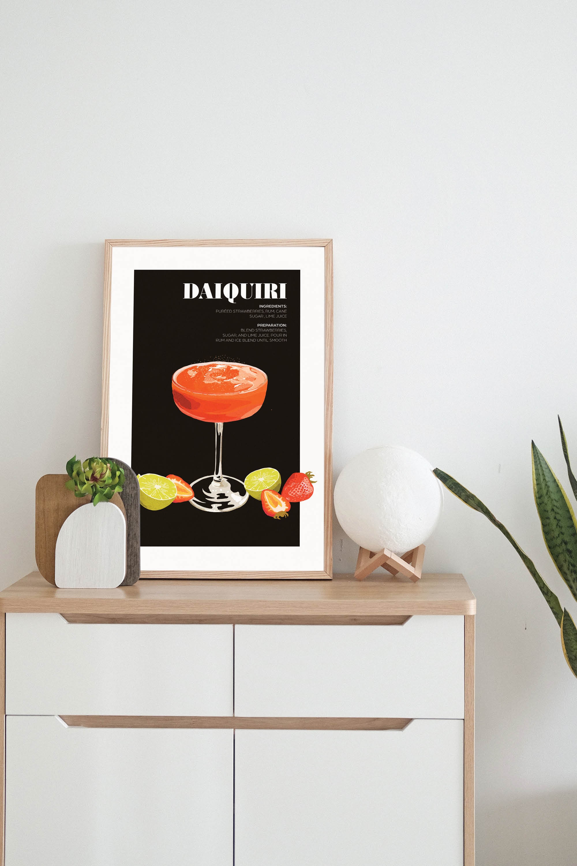 Daiquiri Cocktail Poster | Strawberry Daiquiri | Cocktail Poster ...