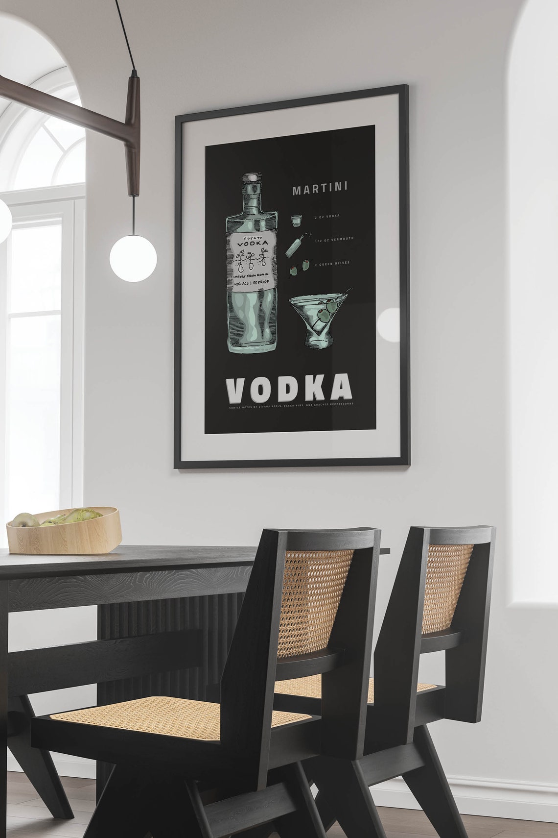 Martini Poster Vodka Poster Cocktail Poster Bar Cart Art - Etsy
