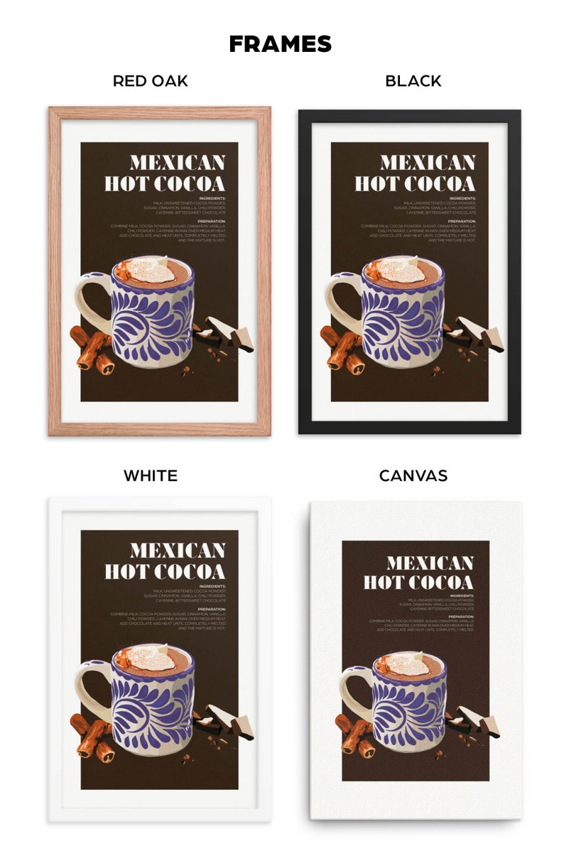 Mexican Hot Chocolate | Hot Chocolate Poster | Cocktail Poster | Hot ...
