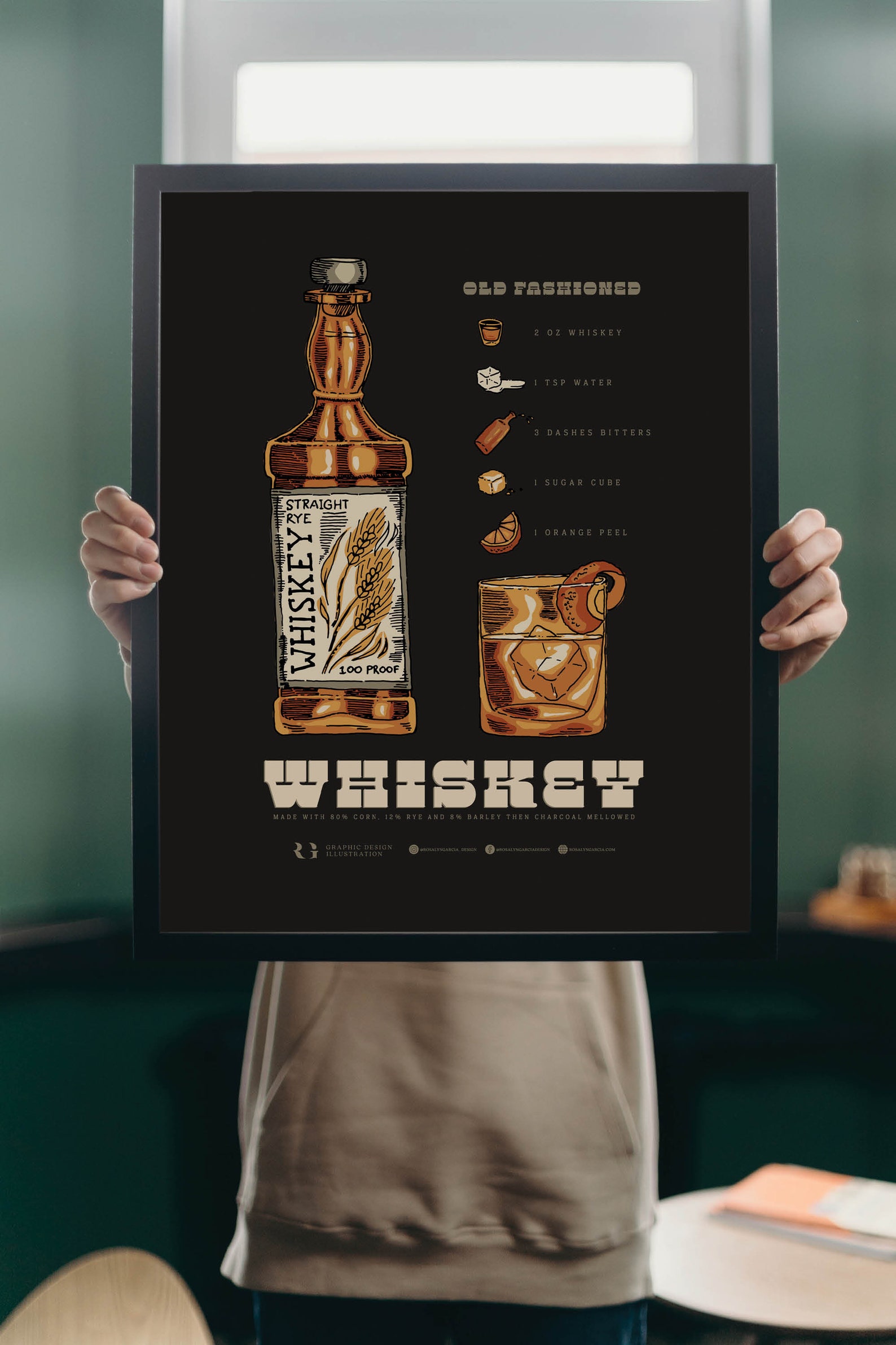 Whiskey Print Whiskey Sign Cocktail Print Bar Cart Art - Etsy
