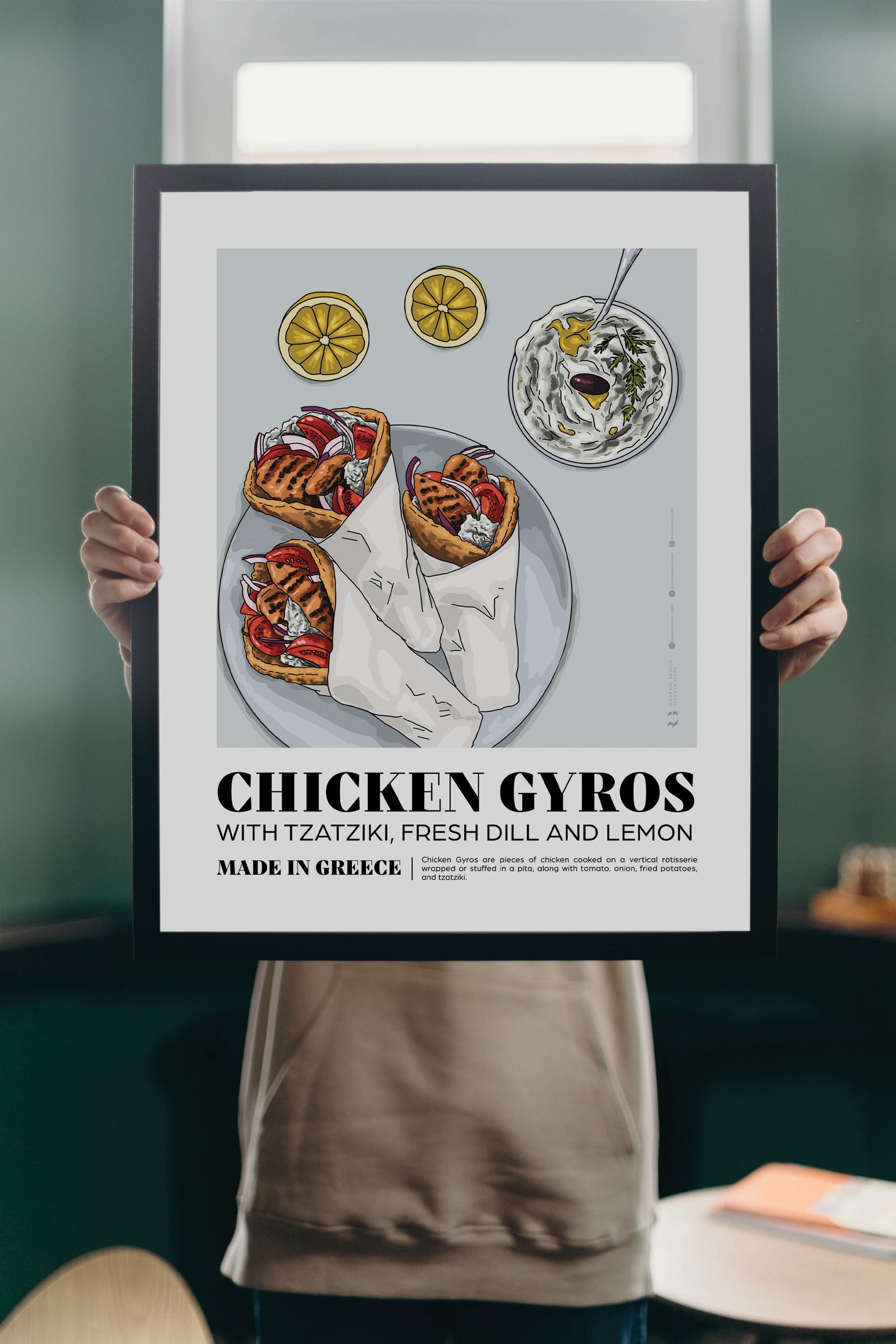 Greek Food Poster | Gyro Poster | Greek Poster | Gyro Print | Greece ...