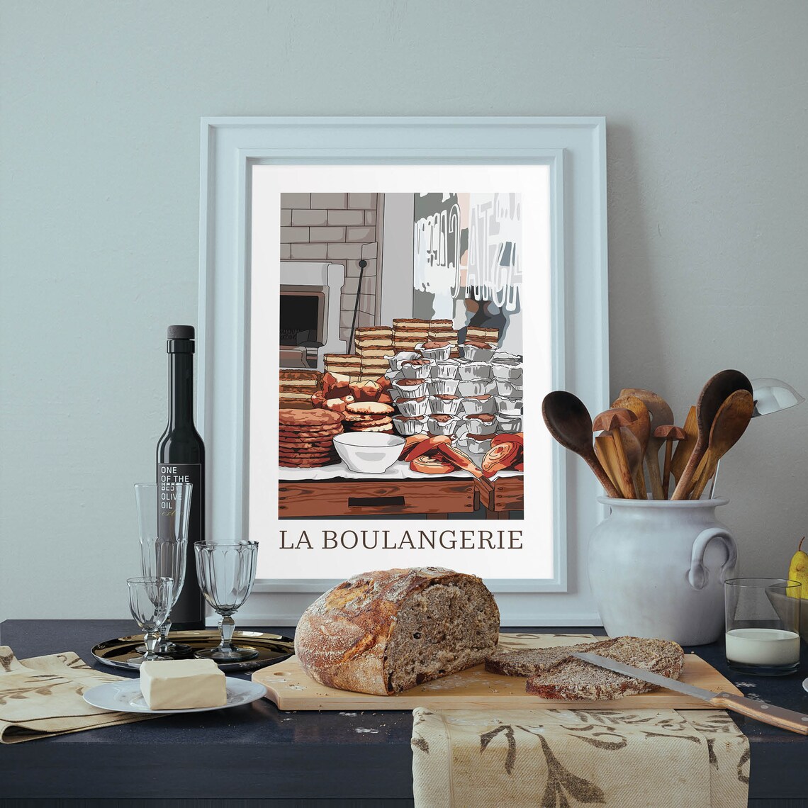 Bakery Print Bakery Art French Bakery Cafe Poster Cafe - Etsy