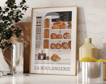 Bakery Print Bakery Art French Bakery Cafe Poster Cafe Kitchen Decor ...