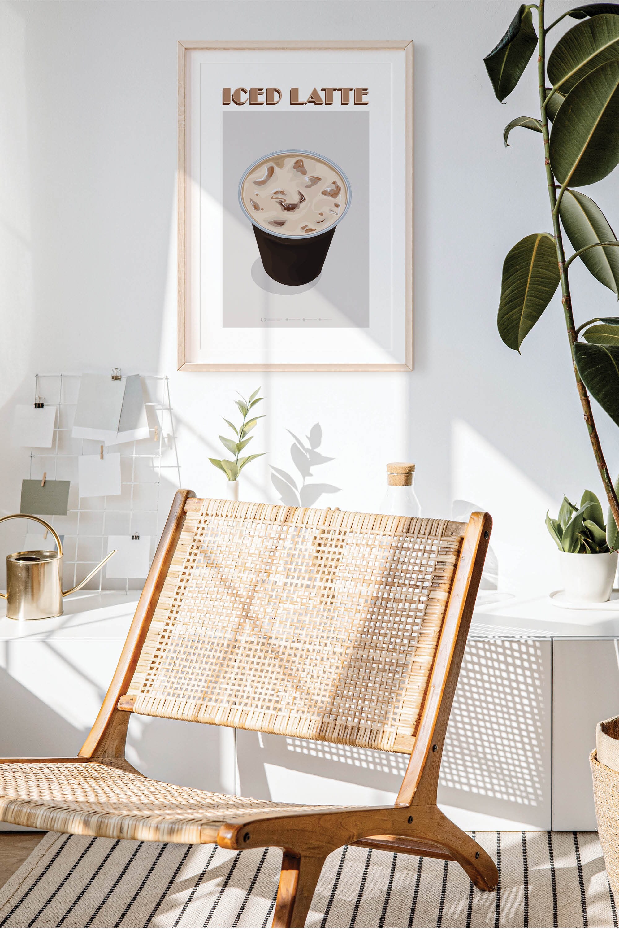 Iced Latte Poster | Iced Coffee Wall Art | Latte Coffee Poster | Cup of ...