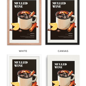Mulled Wine Poster Cocktail Poster Cocktail Print Wine Cocktail Poster ...