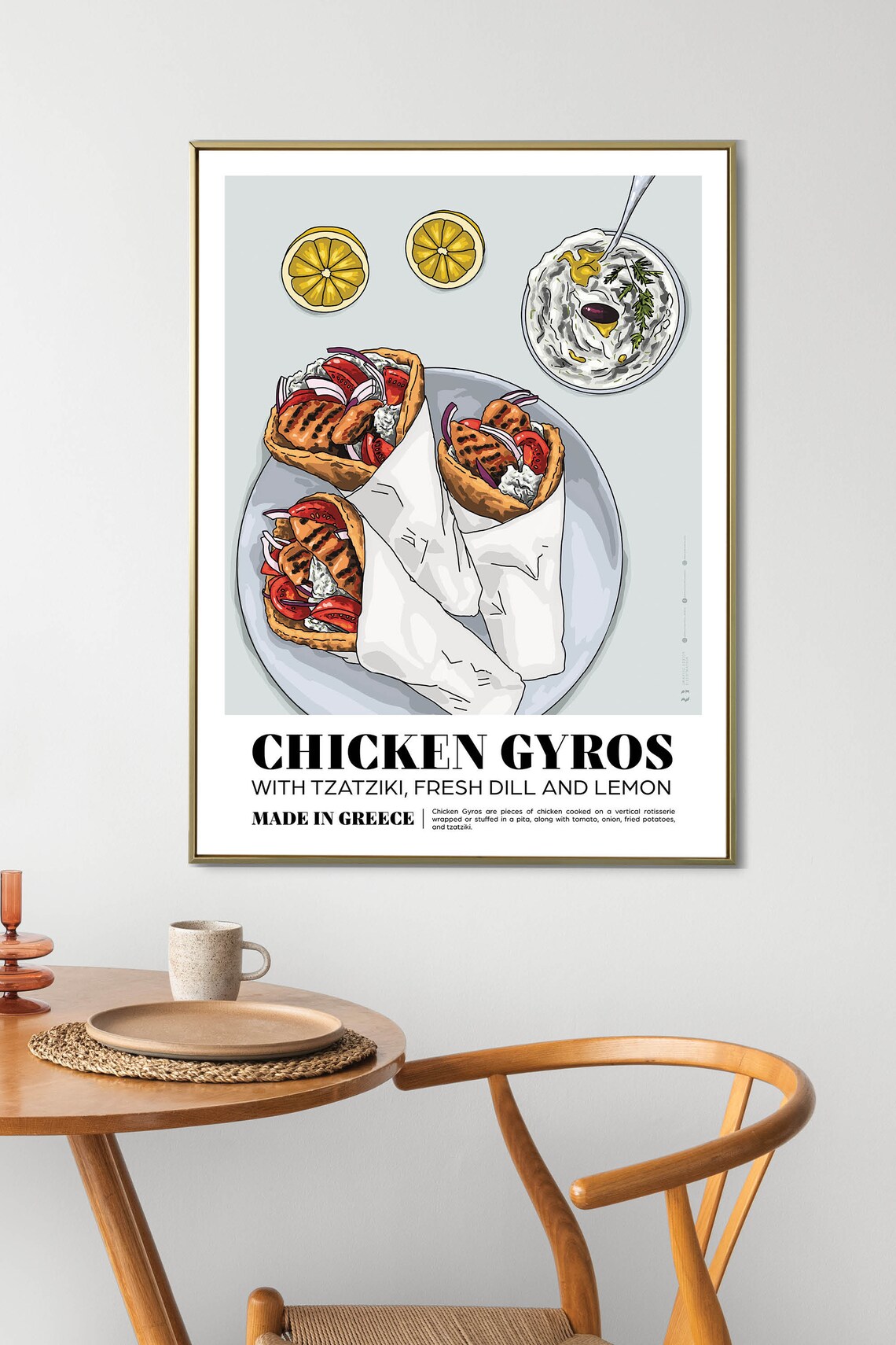Greek Food Poster | Gyro Poster | Greek Poster | Gyro Print | Greece ...