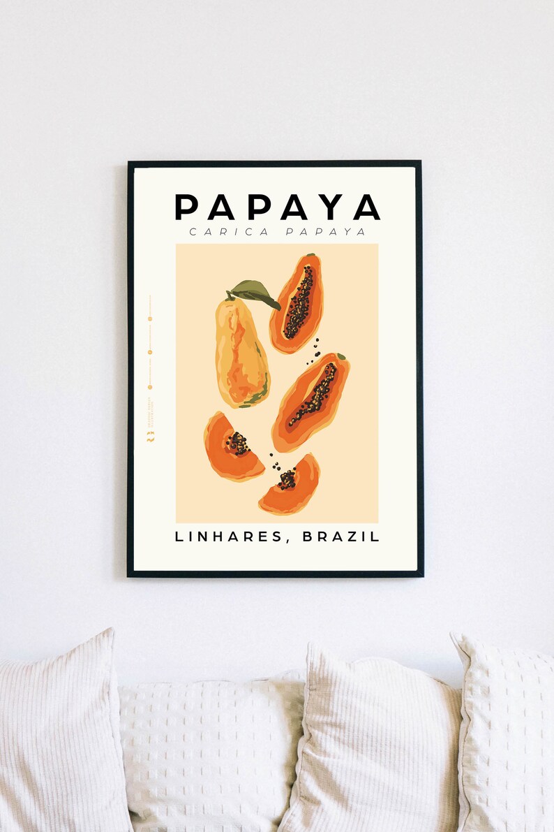 Papaya Print Papaya Wall Art Fruit Print Poster Fruit - Etsy