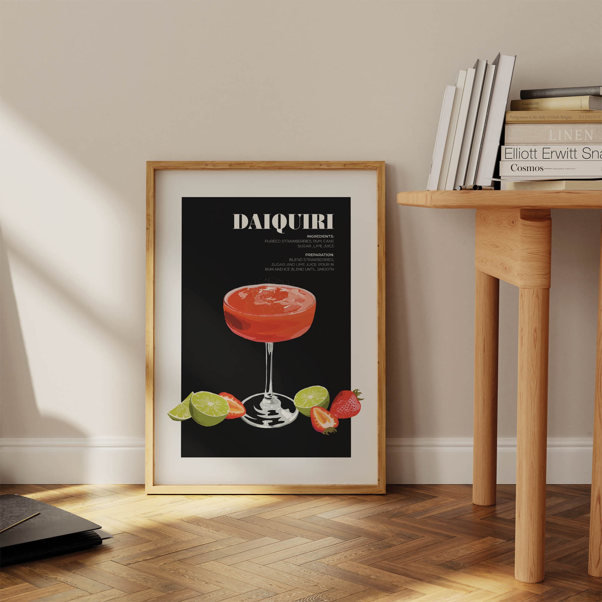 Daiquiri Cocktail Poster | Strawberry Daiquiri | Cocktail Poster ...