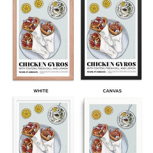 Greek Food Poster | Gyro Poster | Greek Poster | Gyro Print | Greece ...