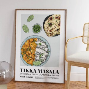 Tikka Masala Poster | Indian Food Poster | Food Illustration Poster ...