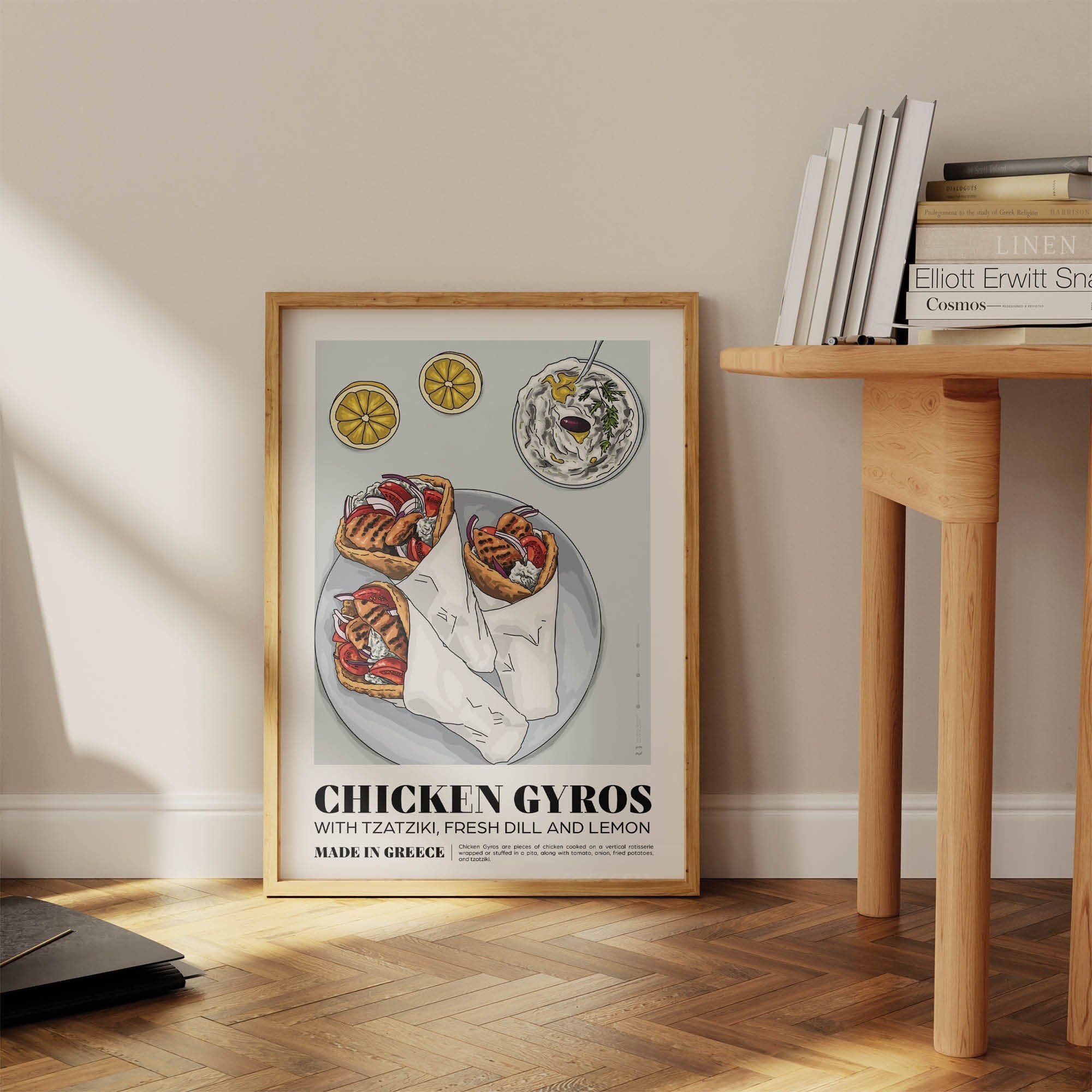 Greek Food Poster Gyro Poster Greek Poster Gyro Print Greece Wall Art ...