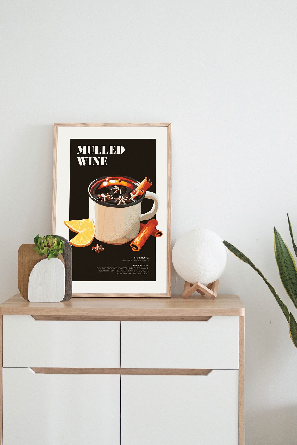 Mulled Wine Poster Cocktail Poster Cocktail Print Wine - Etsy