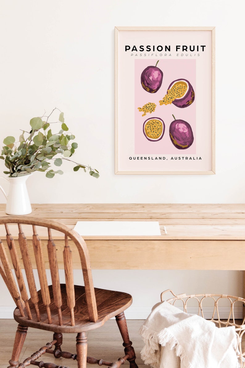 Passion Fruit Print | Botanical Print | Fruit Market Poster | Australia ...