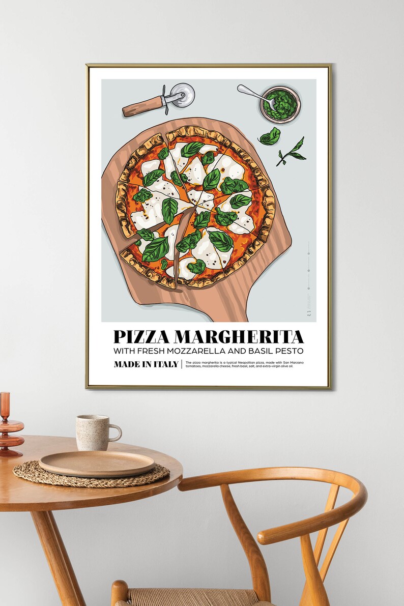 Pizza Poster | Italian Food Art | Pizza Lover Gift | Italian Pizza ...