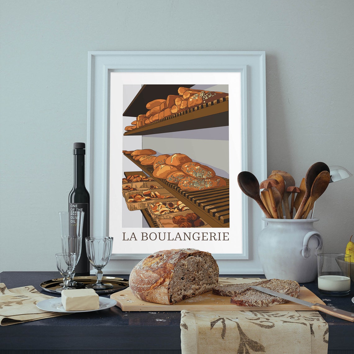 Bakery Print Bakery Art French Bakery Cafe Poster Cafe - Etsy