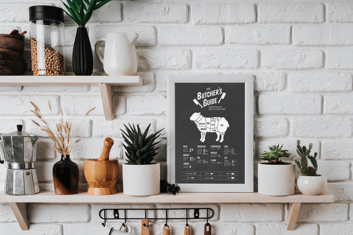Butcher Poster Lamb Cuts Butcher Cuts Butcher Chart Sheep Poster 12x18 ...
